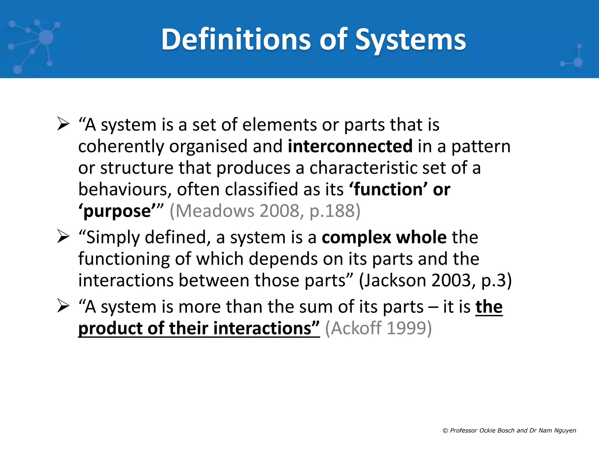 Module 1 Introduction to systems thinking | PPTX