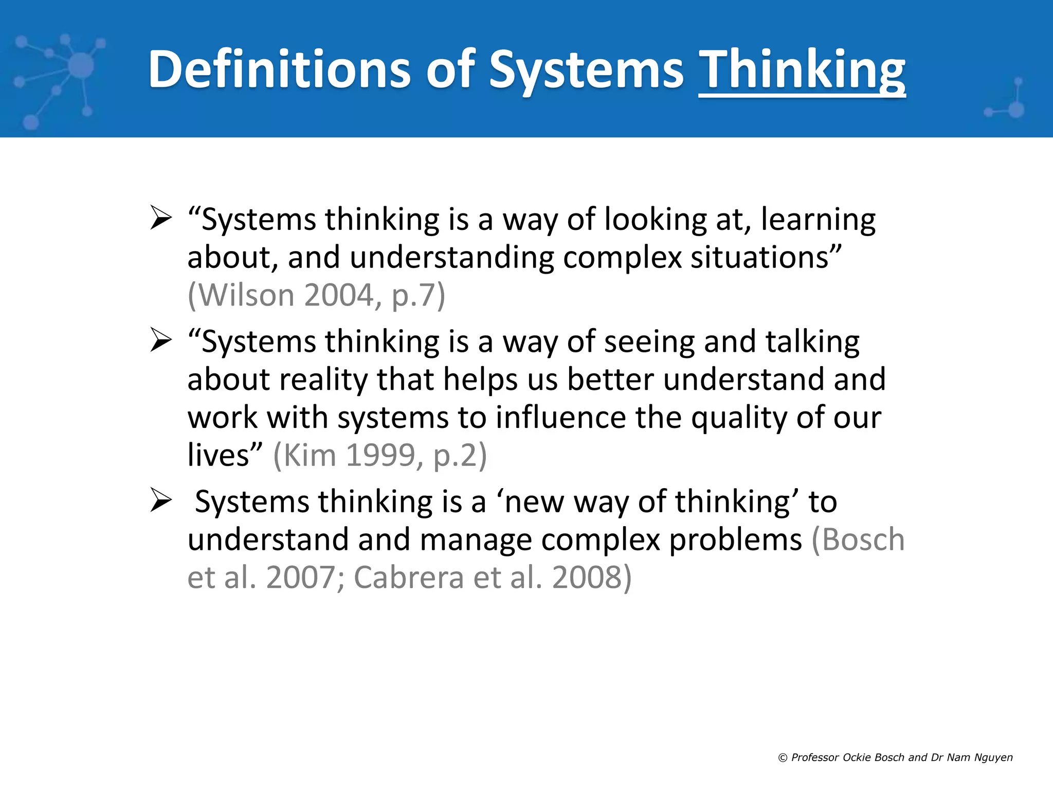 Module 1 Introduction to systems thinking | PPTX