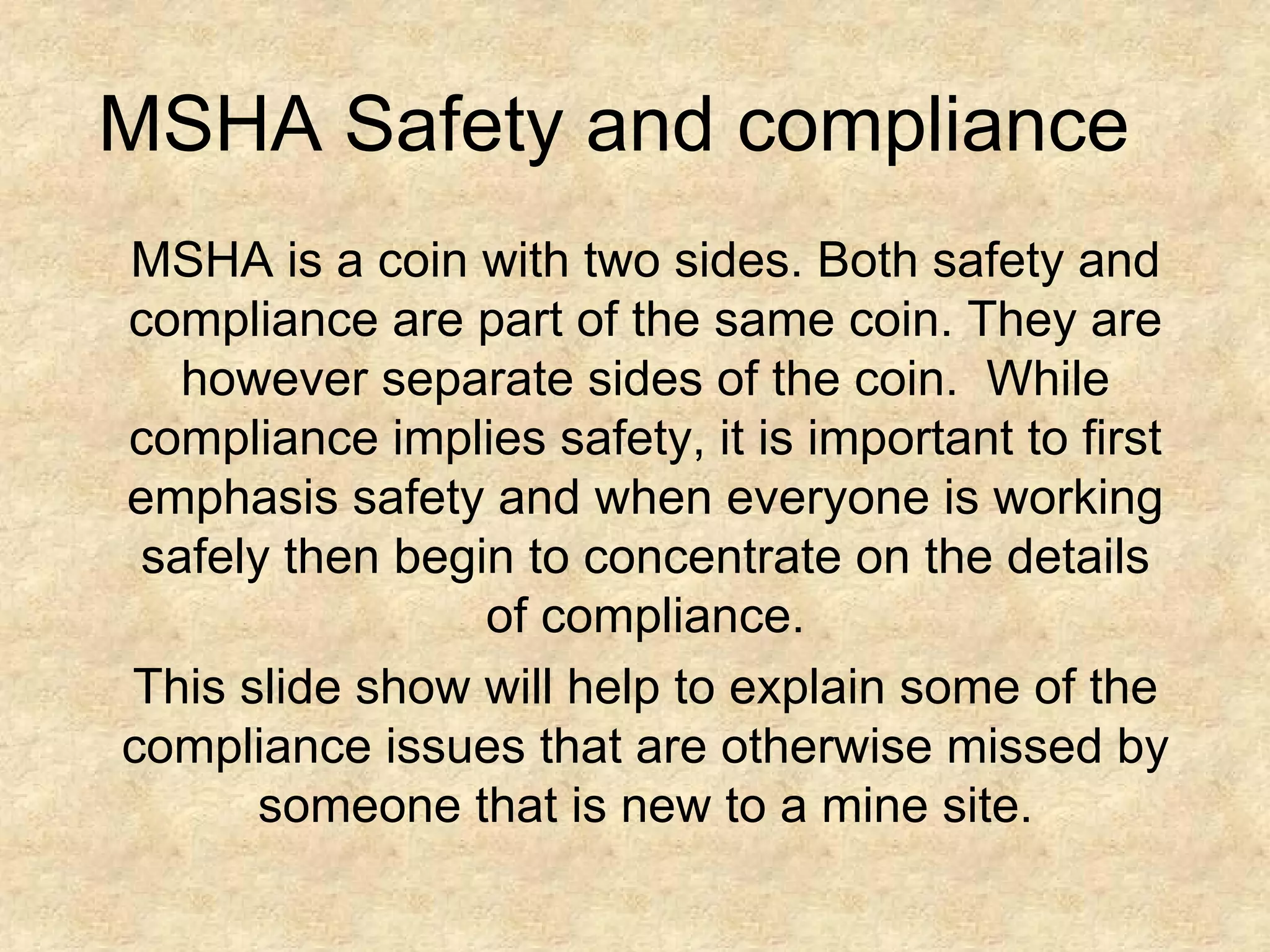 2014 msha compliance amm | PDF
