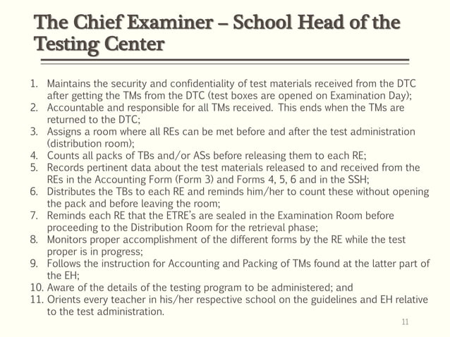 2014 ncae test admin guidelines ms. dolly pagatpatan | PPTX ...