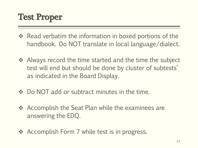 2014 ncae test admin guidelines ms. dolly pagatpatan | PPTX ...
