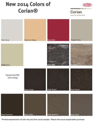 Check out the New Corian Colors! | PDF