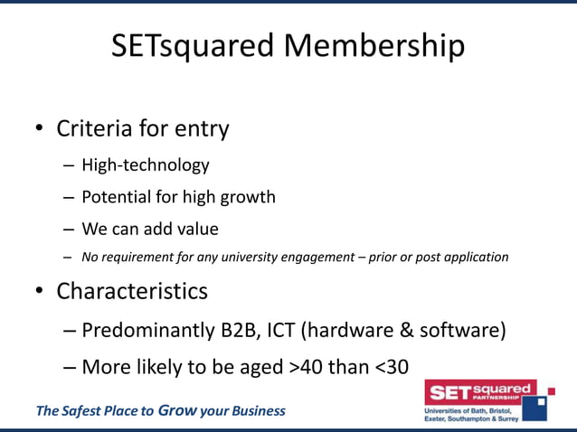 2014 October general SETsquared introduction | PPT