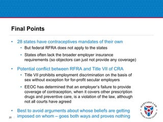 Holly Fernandez Lynch, "Contraceptive Coverage Mandate and Litigation ...
