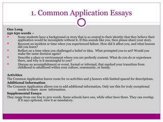 2014 Summer College Application Essay Workshop | PPT