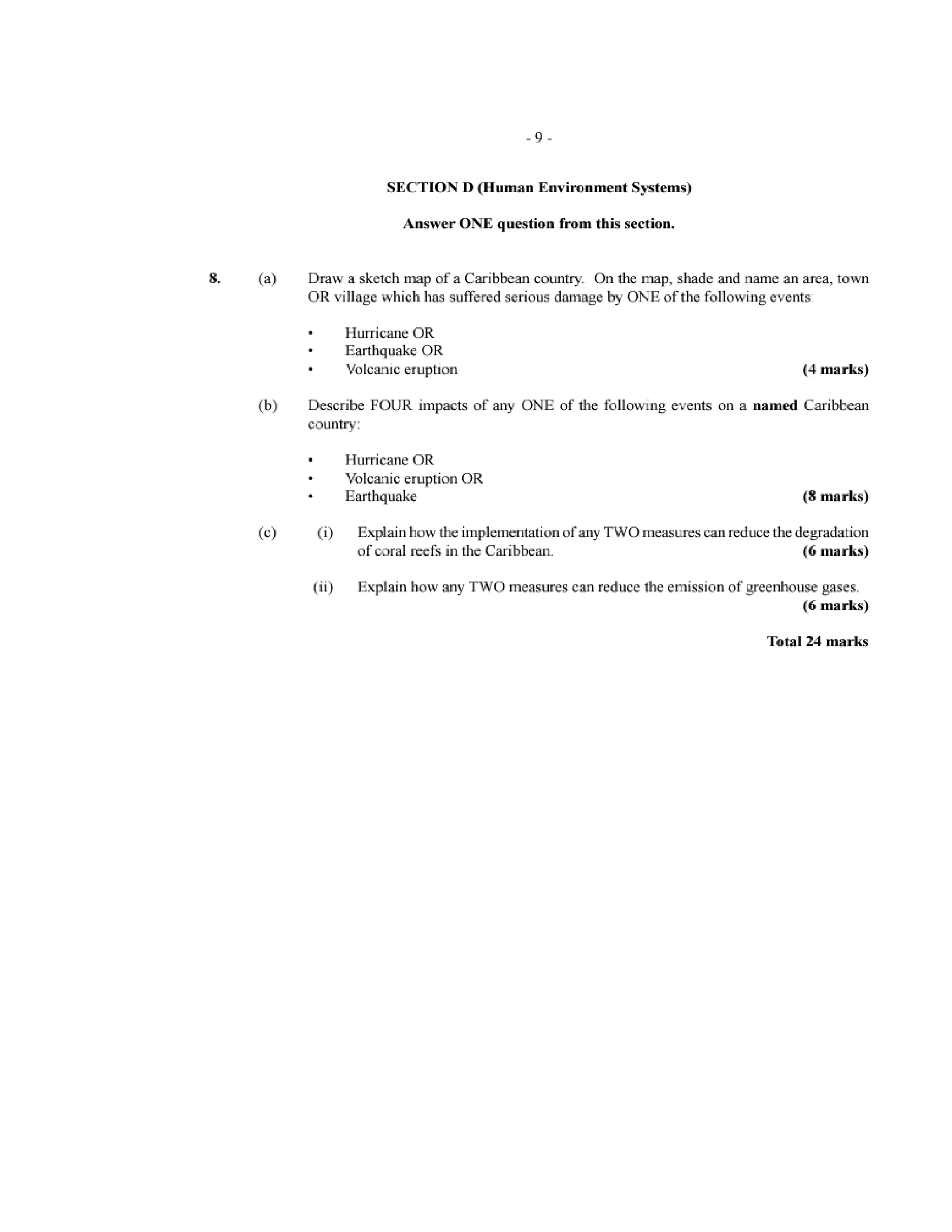 CSEC GEOGRAPHY PAST PAPER- PAPER 2- 2014 | PDF