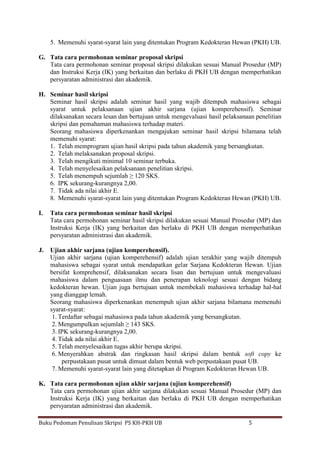 pedoman penulisan skripsi Kedokteran Hewan | PDF