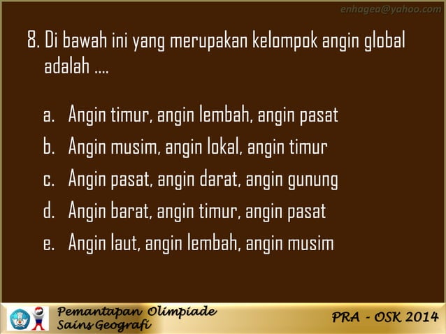 Soal Latihan OSK Geografi nhuda | PPT