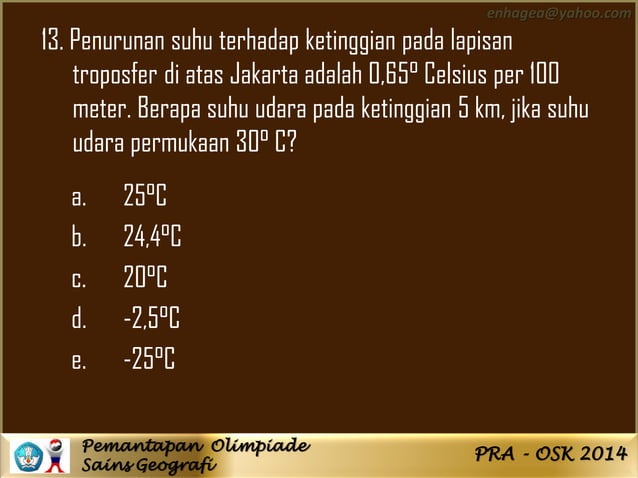 Soal Latihan OSK Geografi nhuda | PPT