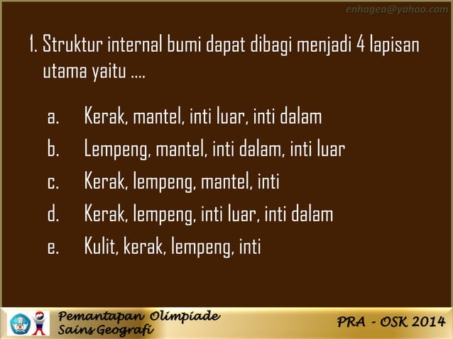 Soal Latihan OSK Geografi nhuda | PPT