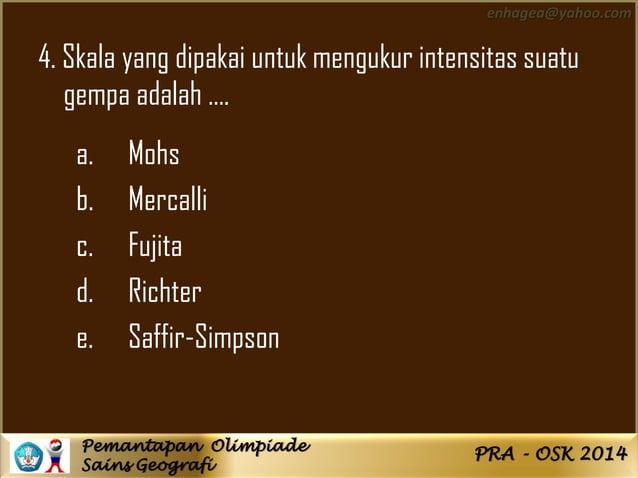 Soal Latihan OSK Geografi nhuda | PPT