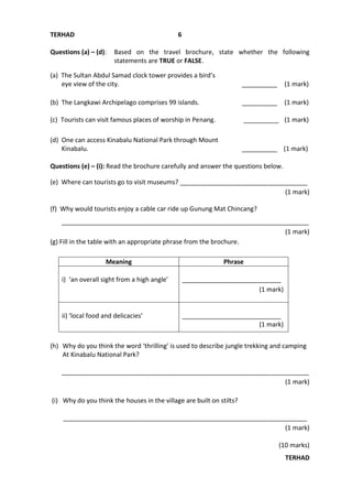 2014 PT3 Bahasa Inggeris | PDF