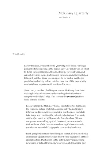 2014 q4 McKinsey quarterly - Competing on the digital edge | PDF