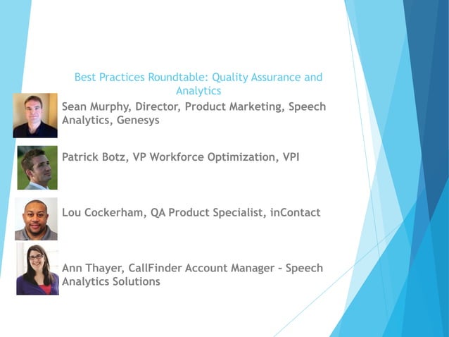 Roundtable: Best Practices - Quality Assurance & Analytics | PDF | Web Conferencing | Computer ...
