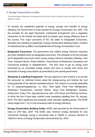 Report Energy Efficiency in India: PAT Scheme - The Way Ahead | PDF