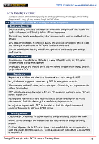 Report Energy Efficiency in India: PAT Scheme - The Way Ahead | PDF