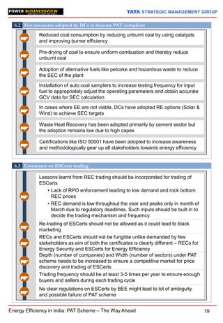 Report Energy Efficiency in India: PAT Scheme - The Way Ahead | PDF