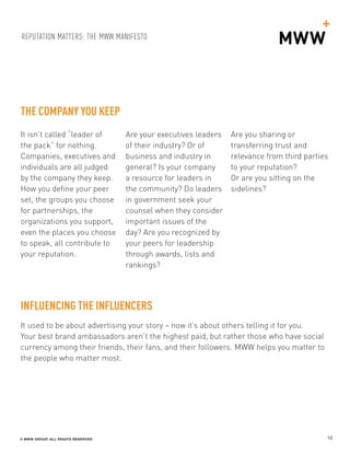 Reputation Matters: The MWW Manifesto | PDF