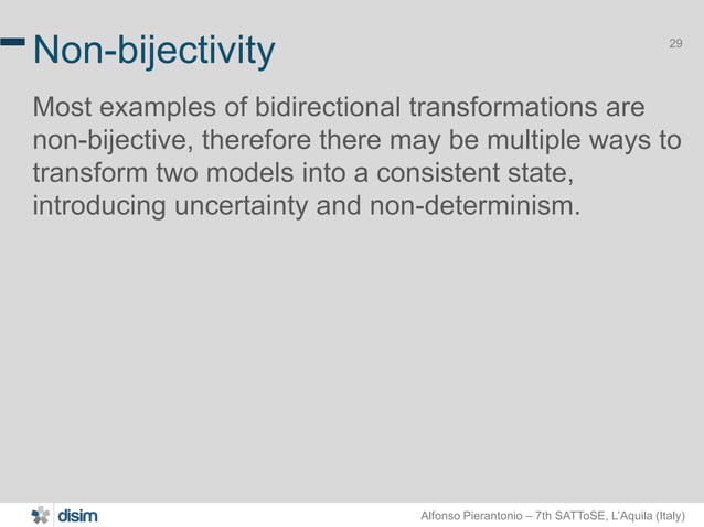 Non determinism and bidirectional model transformations | PPT