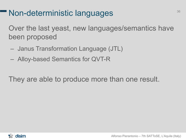 Non determinism and bidirectional model transformations | PPT