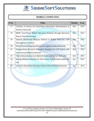 M.E /M.tech IEEE projects in Trichy. | PDF