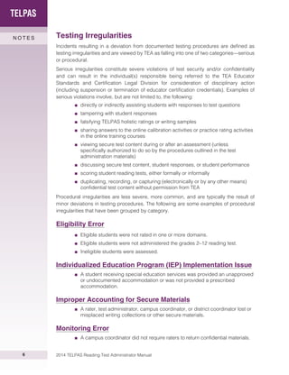 2014 telpas reading_test_manual | PDF