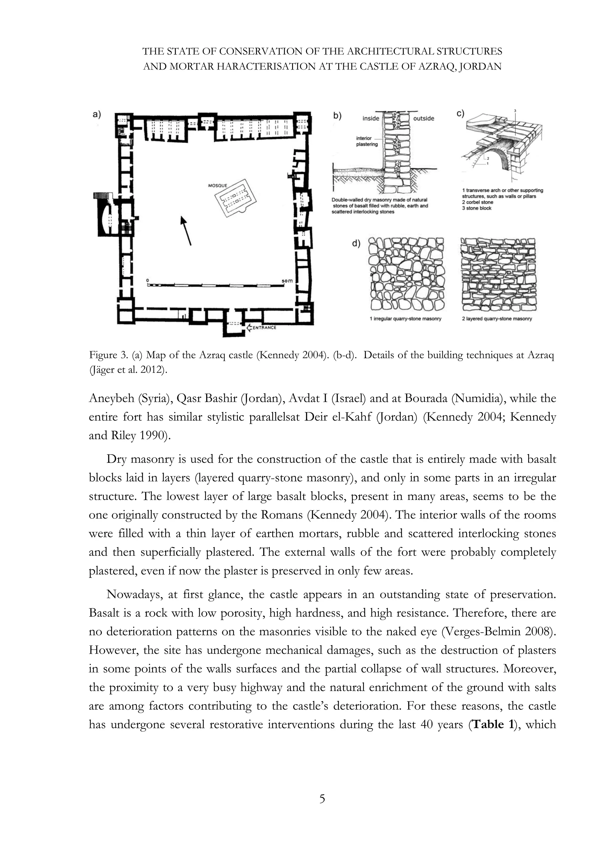 The State of Conservation of the Architectural Structures and Mortar ...