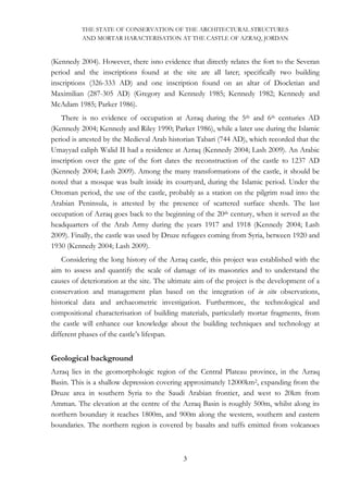 The State of Conservation of the Architectural Structures and Mortar ...