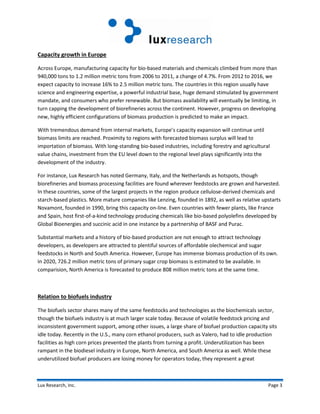 2014 the bio based chemical industry through 2030 - lux research | PDF
