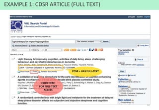 Tutorial Cochrane Library: content access | PPTX