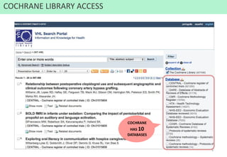 Tutorial Cochrane Library: content access | PPTX
