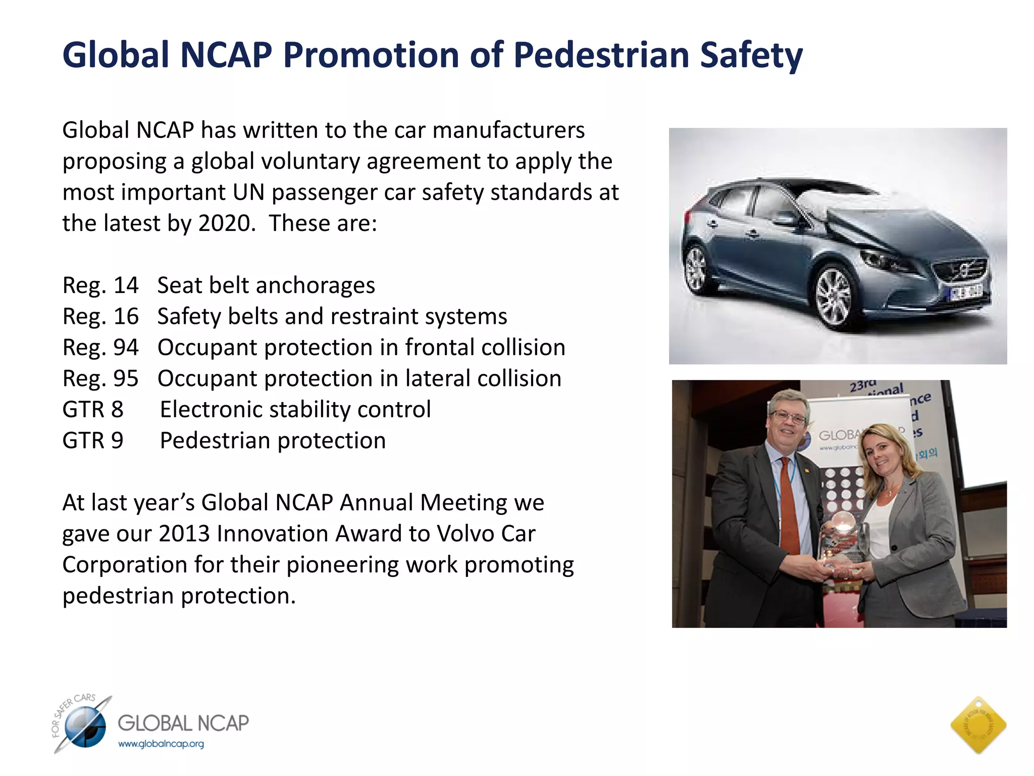 Global NCAP highlights pedestrian safety at the UN | PPT