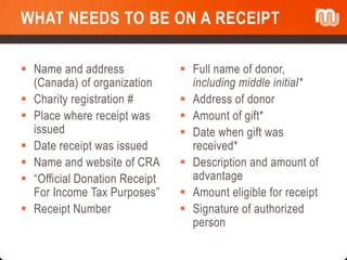Consolidated Receipts in Raisers Edge and CRA Tax Receipting Guidelines ...