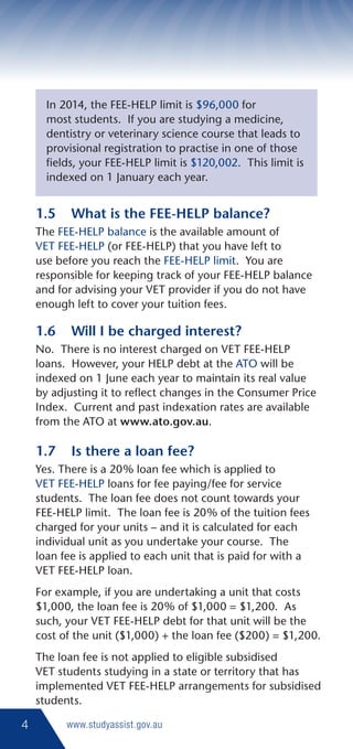 VET FEE-HELP booklet 2014 | PDF