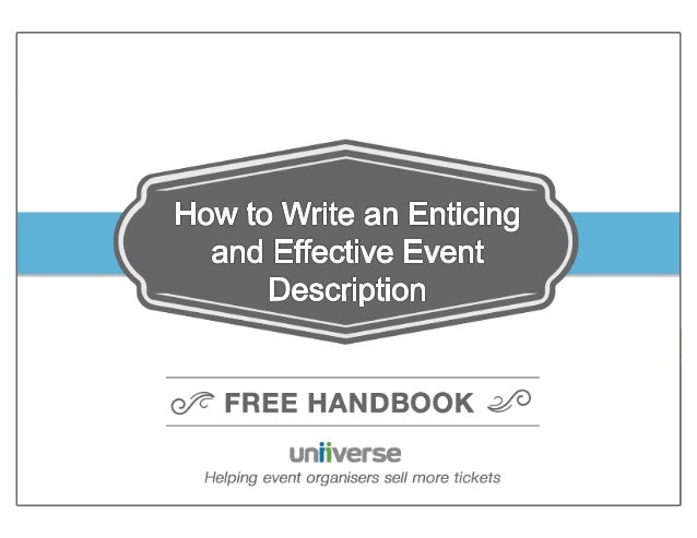How to Write an Enticing and Effective Event Description