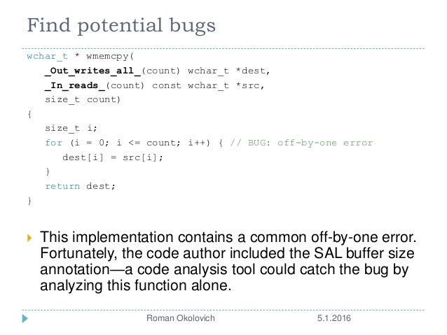 Code Analysis For C