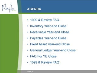 2015-01-06 Microsoft Dynamics GP Year End Closing Procedures | PPT