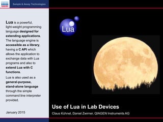 Use of Lua in Lab Devices | PPT