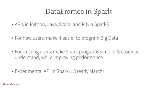 Introducing DataFrames in Spark for Large Scale Data Science | PDF | Databases | Computer ...