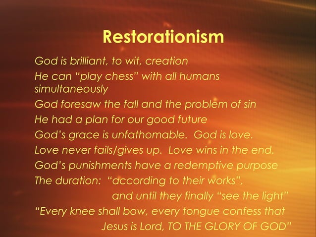 Restorationism (aka Christian Universalism) | PPT