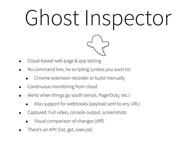 Introducing Ghost Inspector Ppt