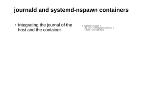 Containers with systemd-nspawn | PDF