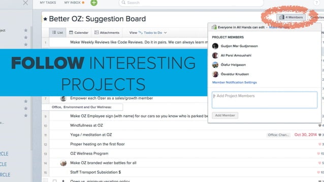 Productivity at OZ using Asana and GTD | PPT