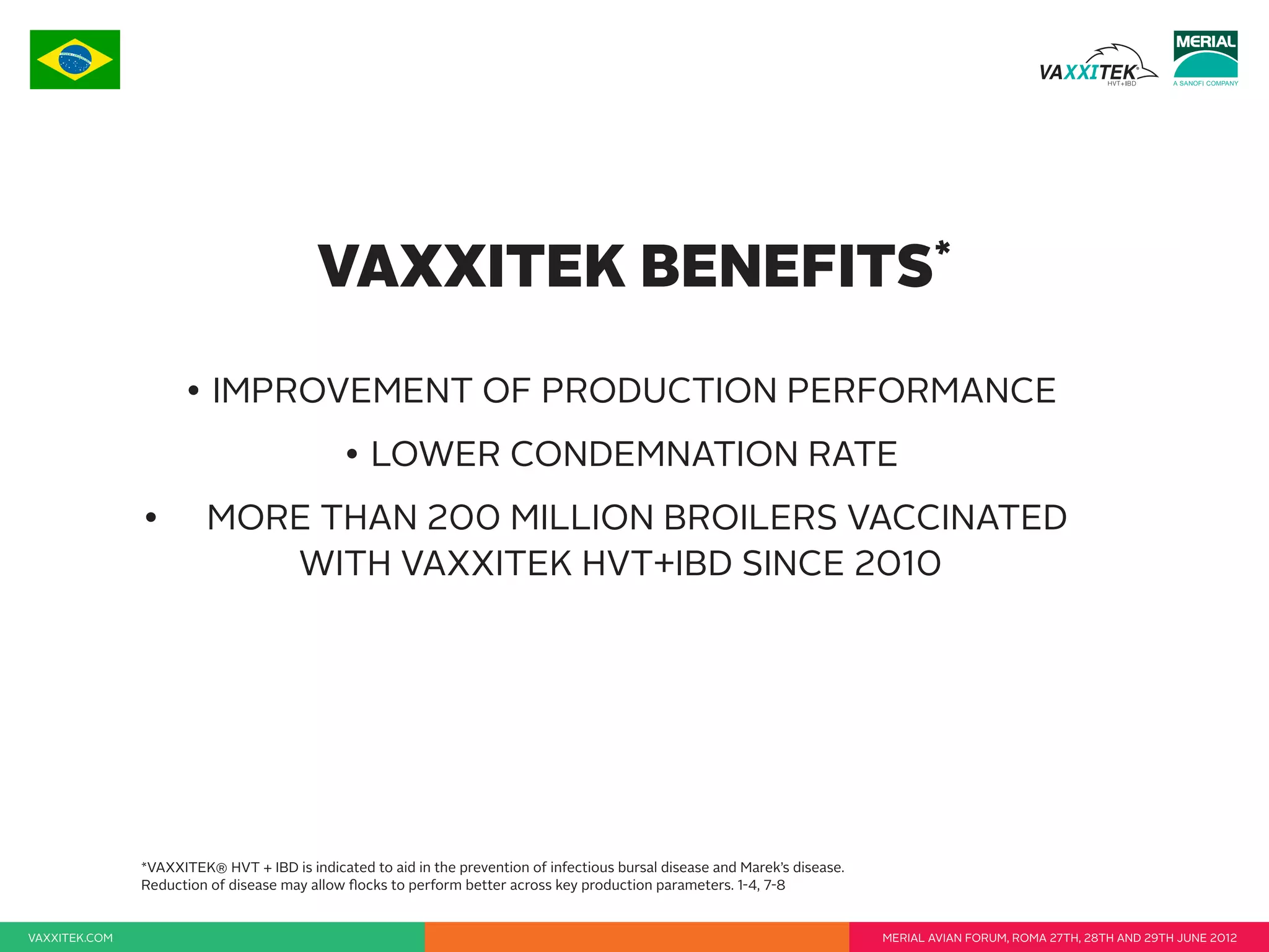 VAXXITEK HVT + IBD - Field Study - Brazil - Merial | PDF