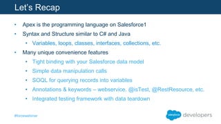 Intro to Apex - Salesforce Force Friday Webinar | PPT