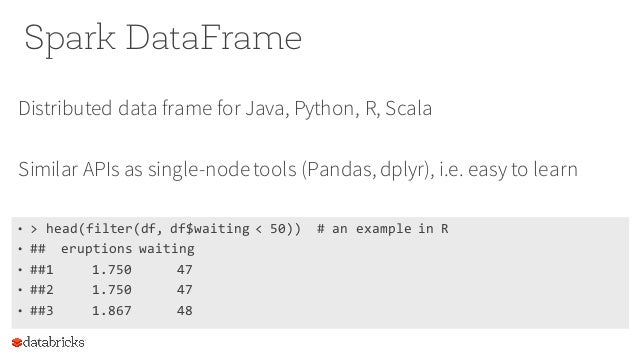 DataFrame: Spark's new abstraction for data science by Reynold Xin of…