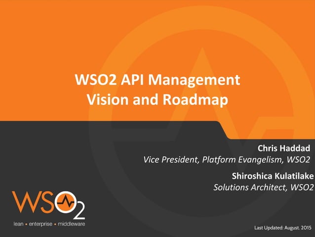 WSO2 API Platform: Vision and Roadmap | PPT