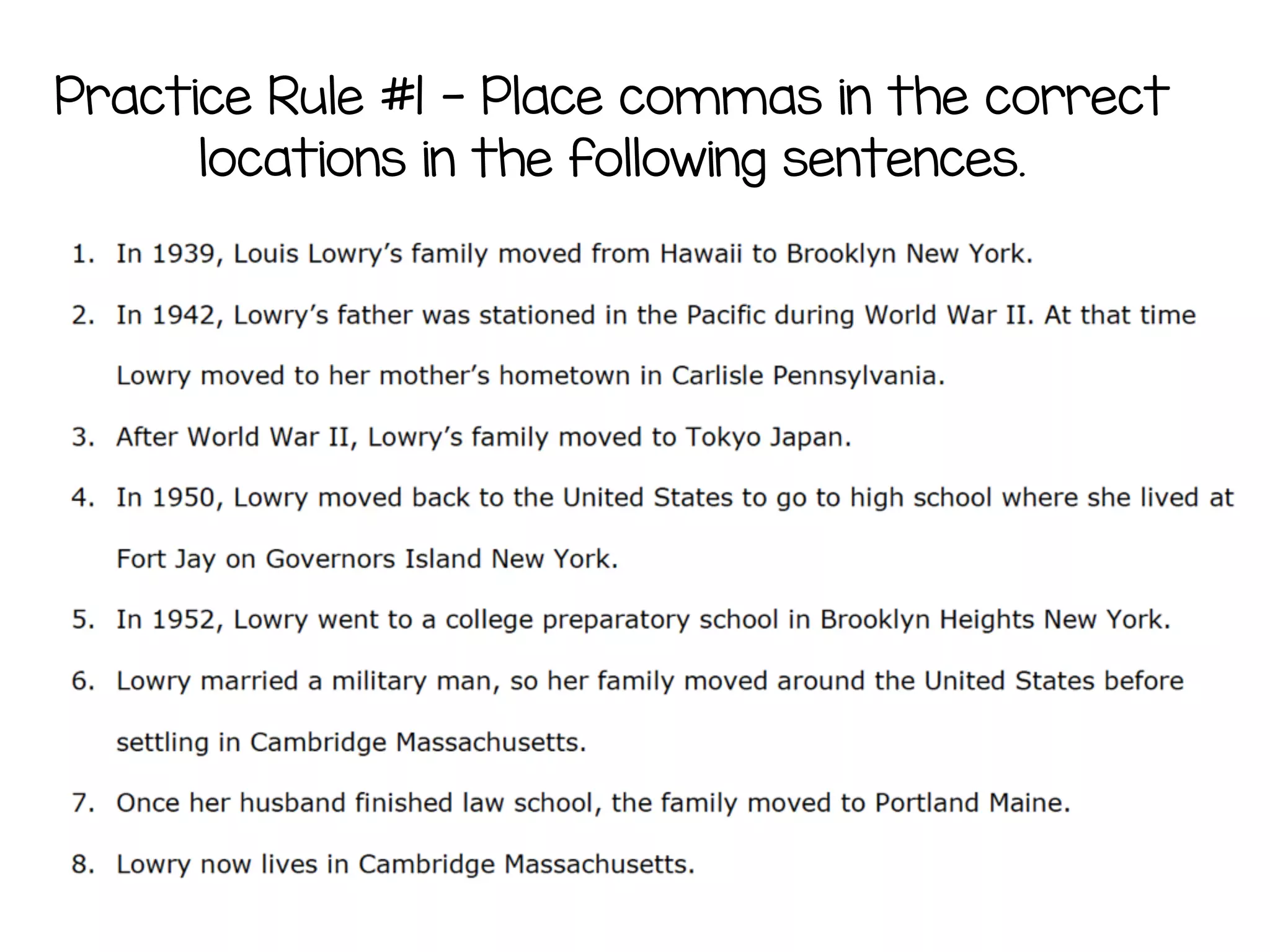 GRAMMAR SKILLS: COMMA RULES | PDF