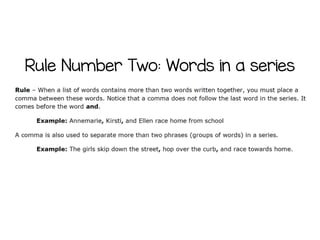 GRAMMAR SKILLS: COMMA RULES | PDF