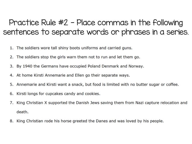 GRAMMAR SKILLS: COMMA RULES | PDF